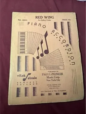 Other | Vintage 1932 Red Wing Sheet Music An Indian Fable Accordion ...